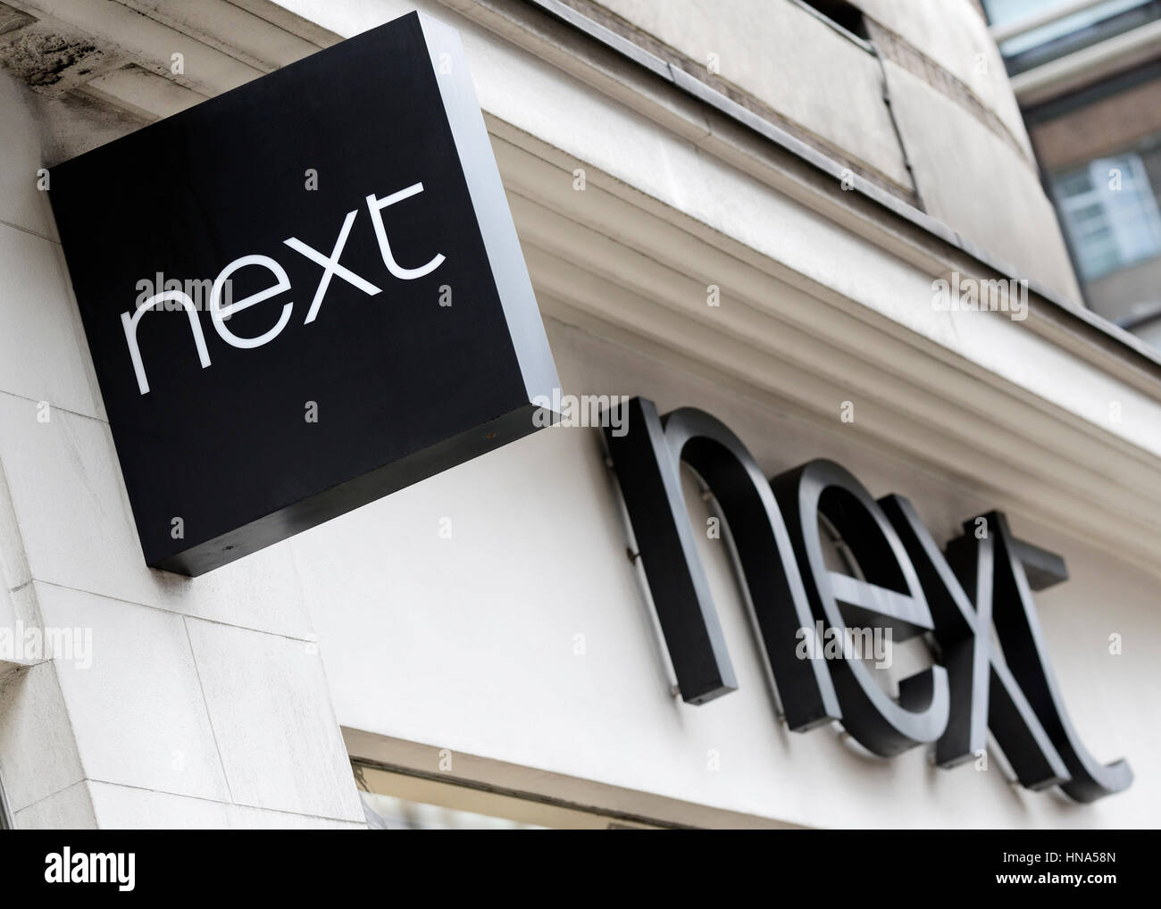 Next Shop Sign, Oxford Street, London Stock Photo - Alamy
