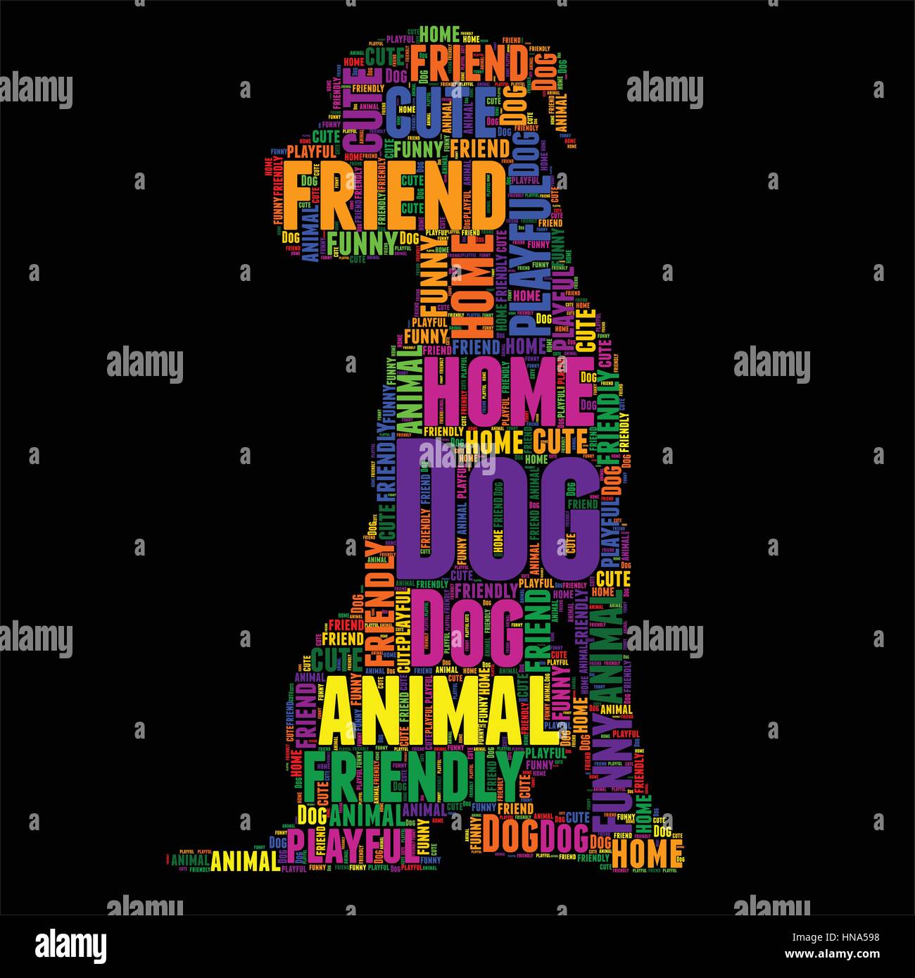 Dog Typography word cloud colorful Vector illustration Stock Vector ...
