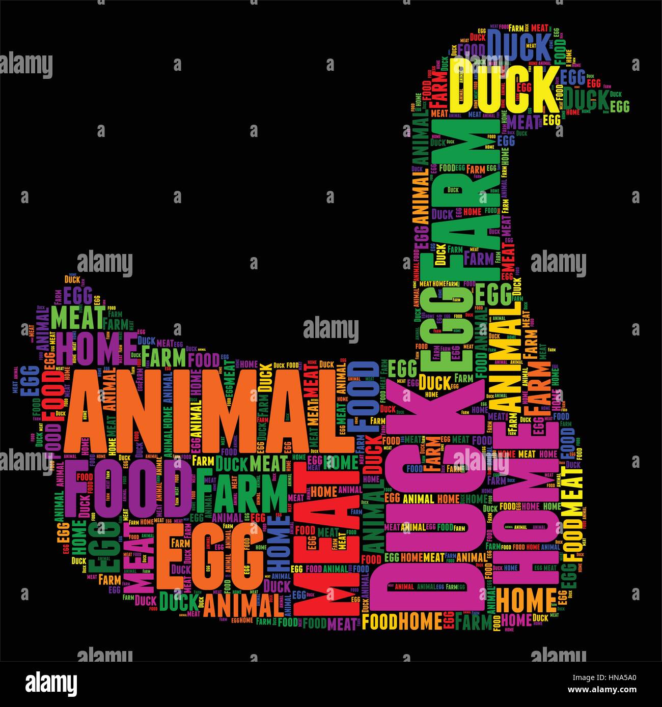 Duck Typography word cloud colorful Vector illustration Stock Vector ...
