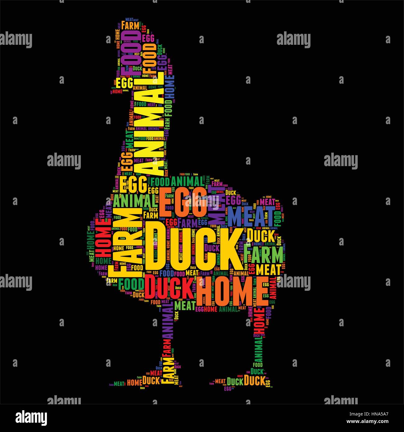 Duck Typography word cloud colorful Vector illustration Stock Vector ...