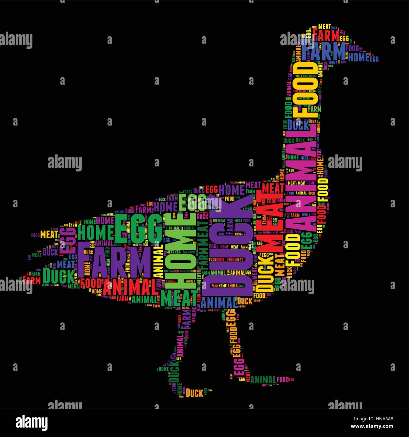 Duck Typography word cloud colorful Vector illustration Stock Vector ...