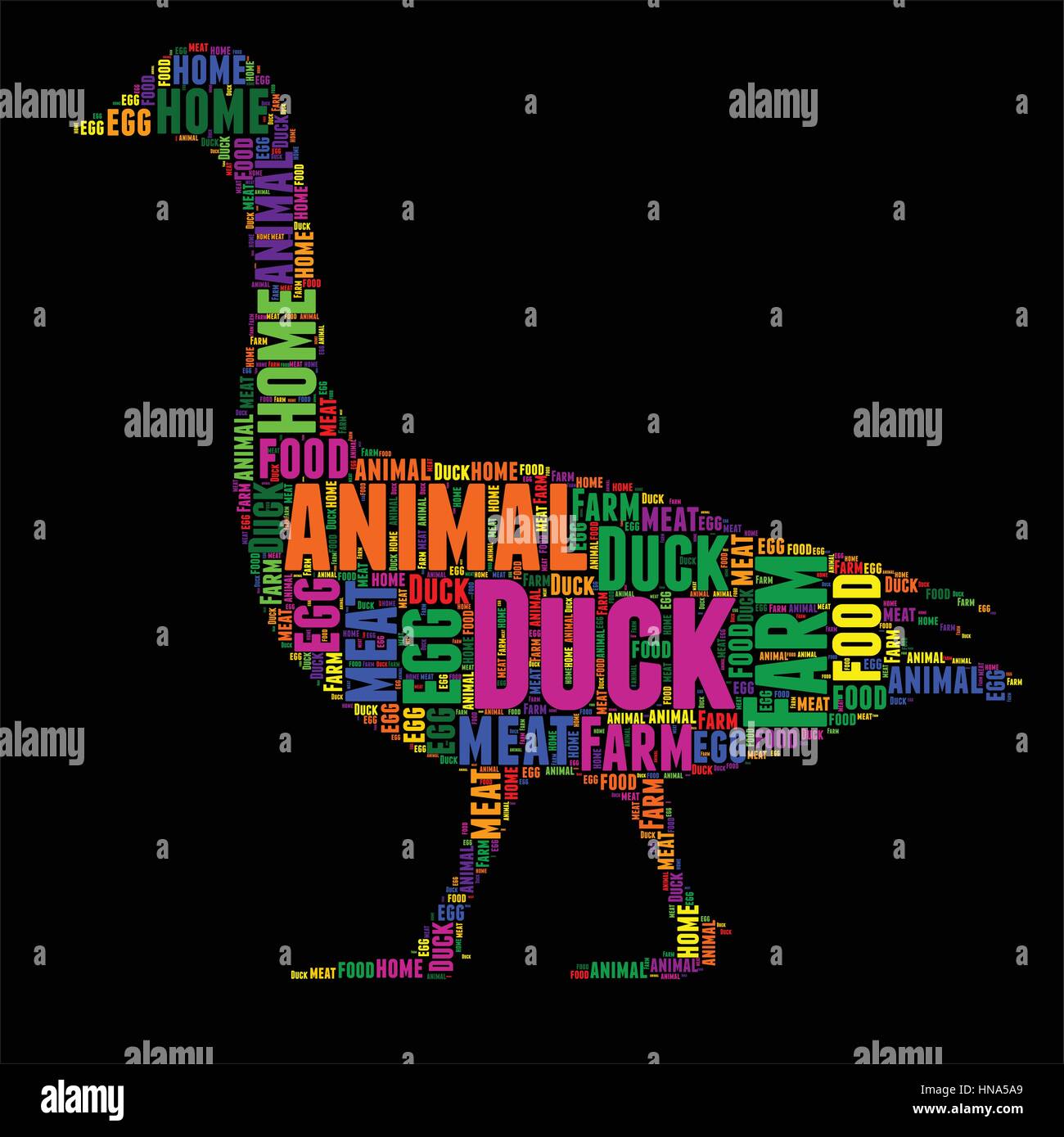 Duck Typography word cloud colorful Vector illustration Stock Vector ...