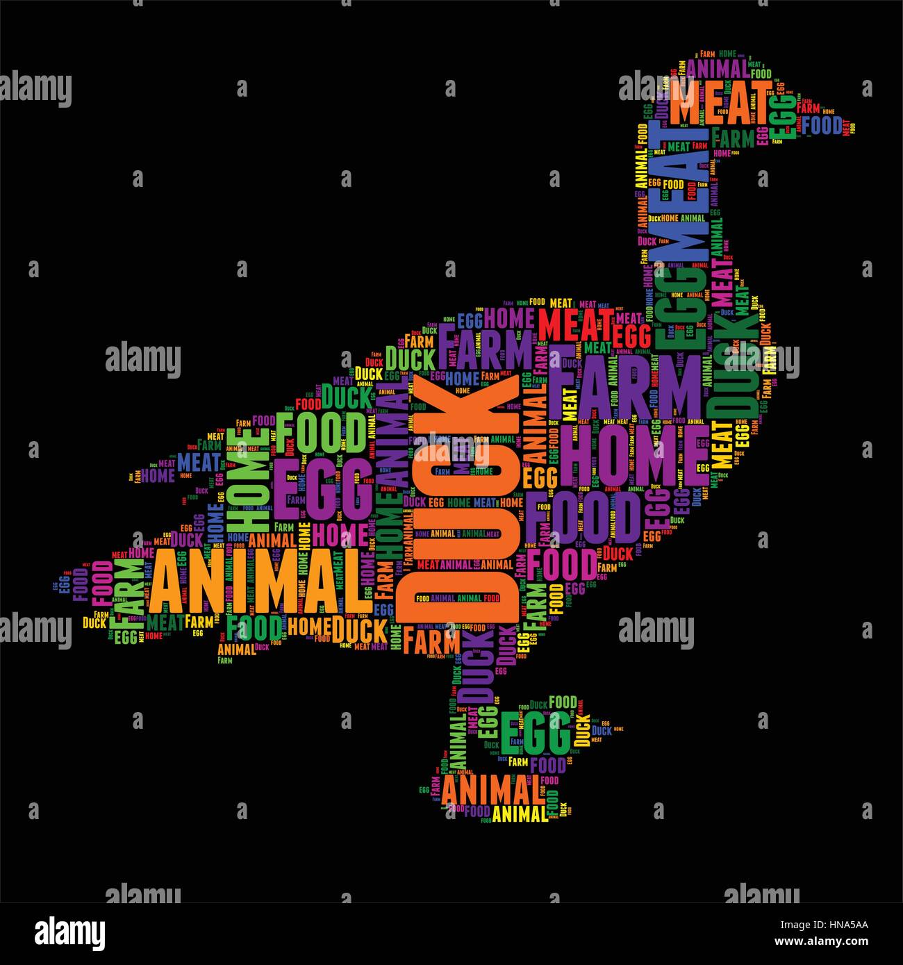 Duck Typography word cloud colorful Vector illustration Stock Vector ...
