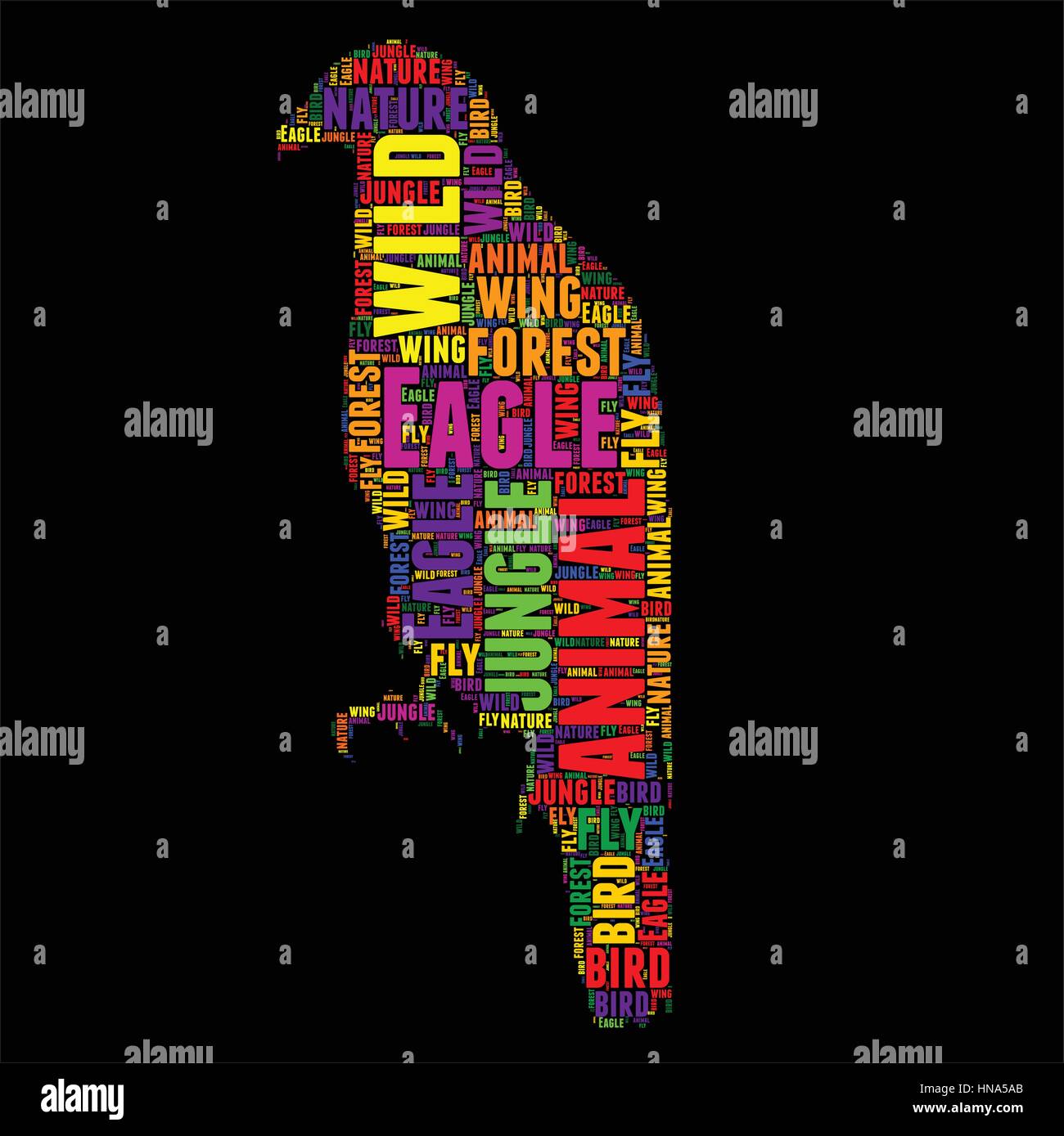 Eagle Typography word cloud colorful Vector illustration Stock Vector ...