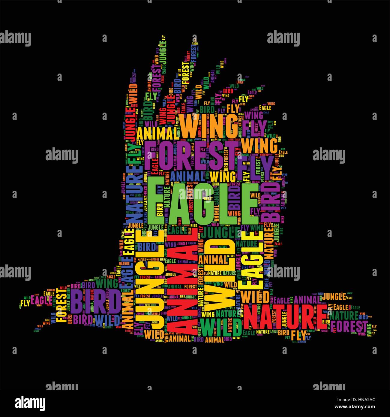 Eagle Typography word cloud colorful Vector illustration Stock Vector ...