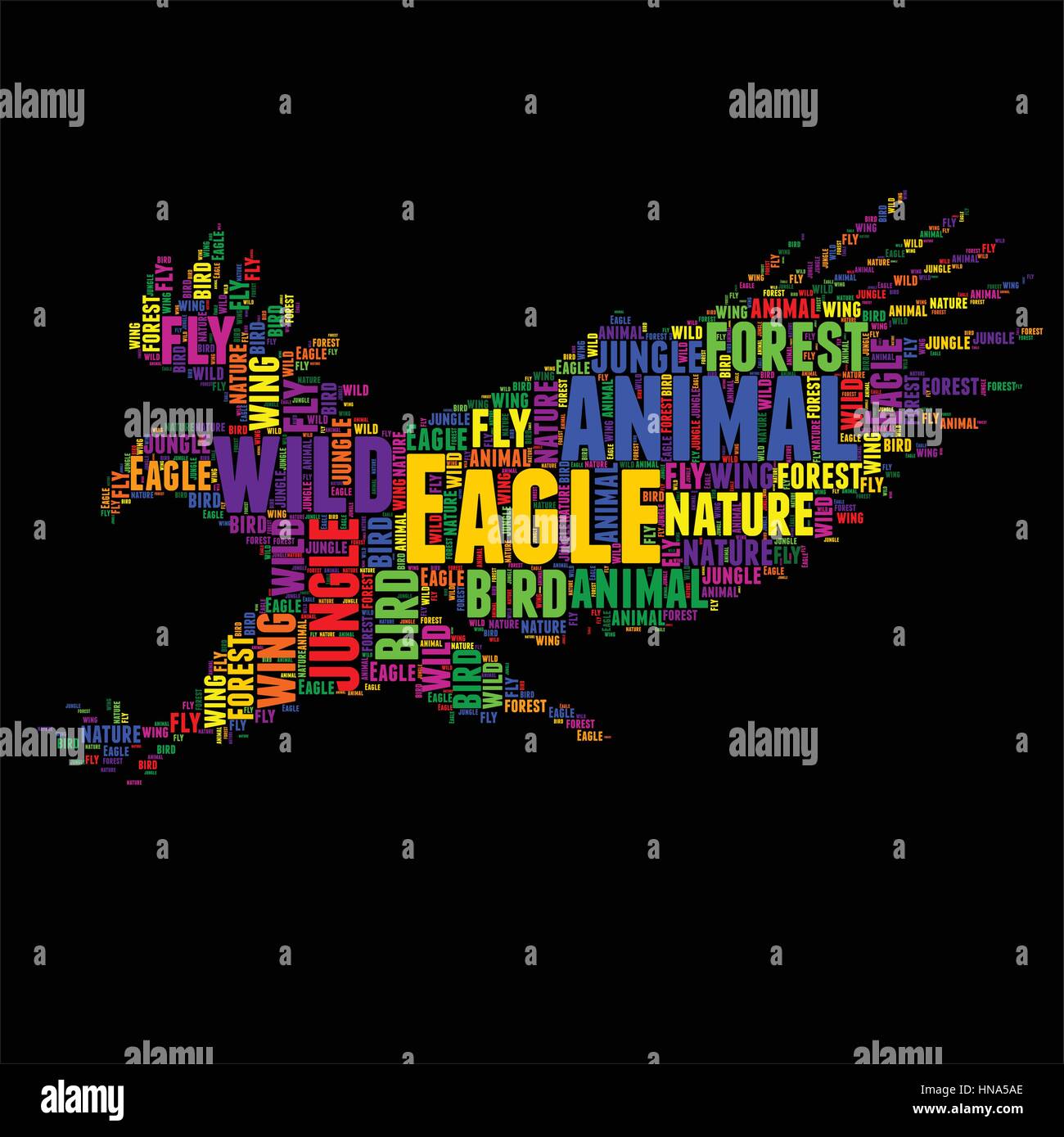 Eagle Typography word cloud colorful Vector illustration Stock Vector ...
