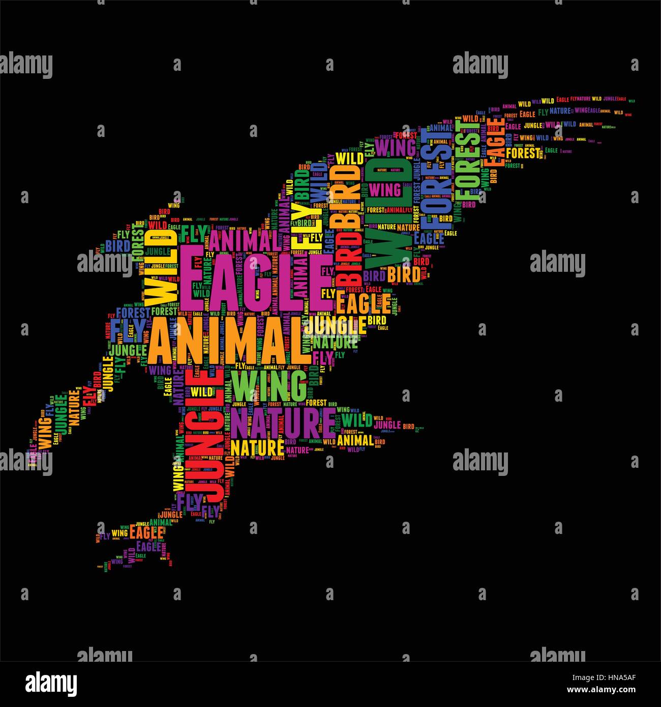 Eagle Typography word cloud colorful Vector illustration Stock Vector ...
