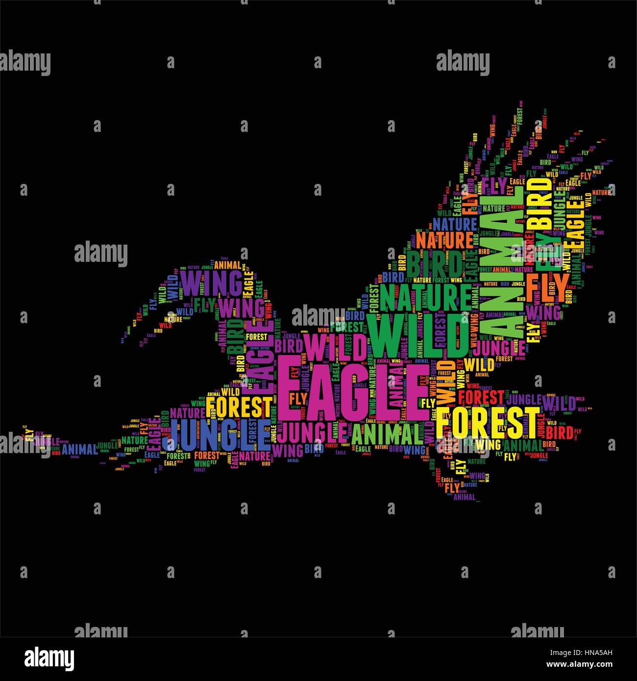 Eagle Typography word cloud colorful Vector illustration Stock Vector ...