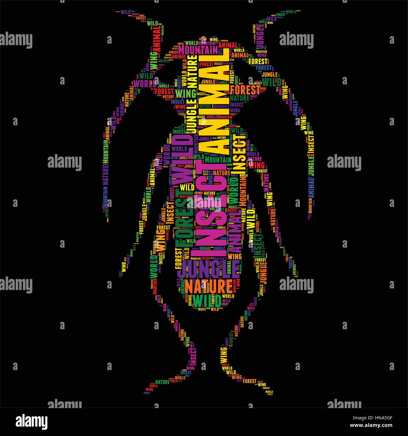 Insect Typography word cloud colorful Vector illustration Stock Vector ...