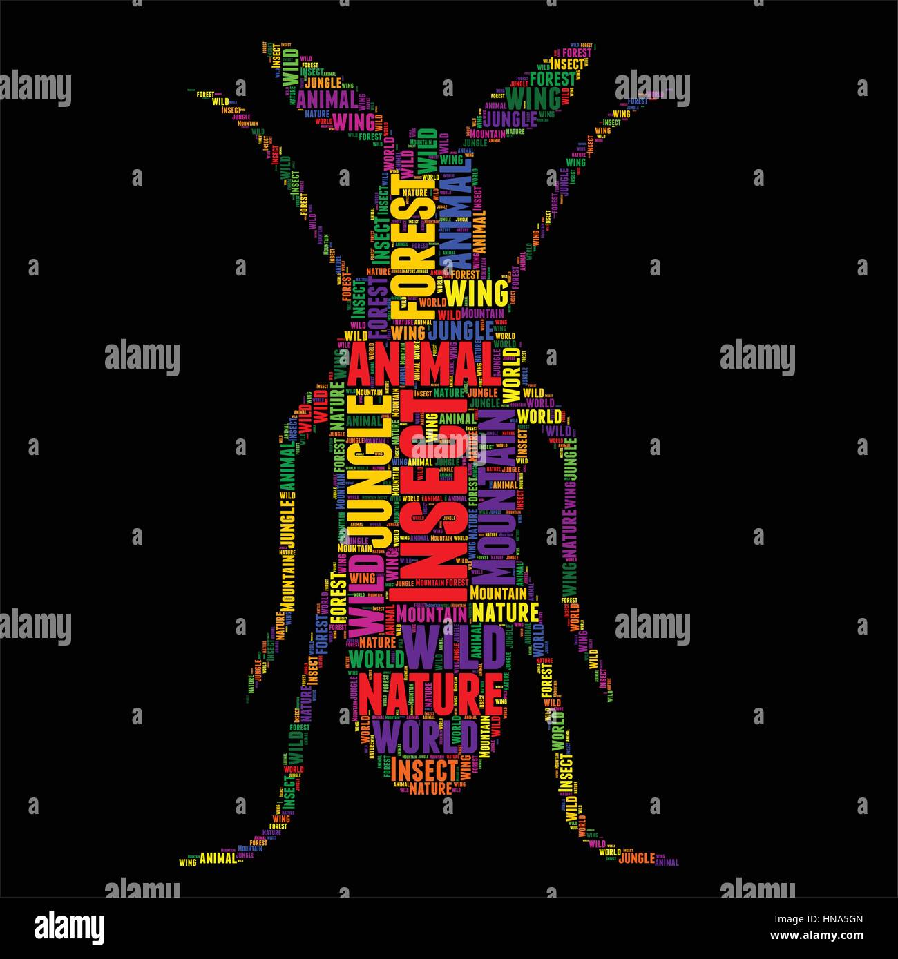 Insect Typography word cloud colorful Vector illustration Stock Vector ...