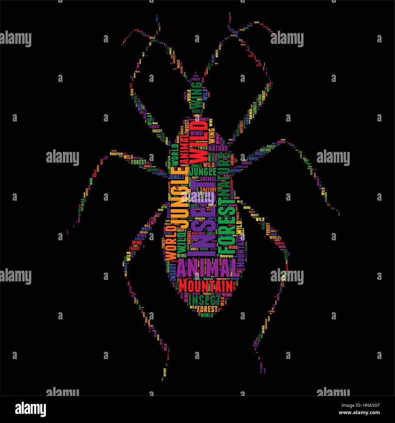 Insect Typography word cloud colorful Vector illustration Stock Vector ...