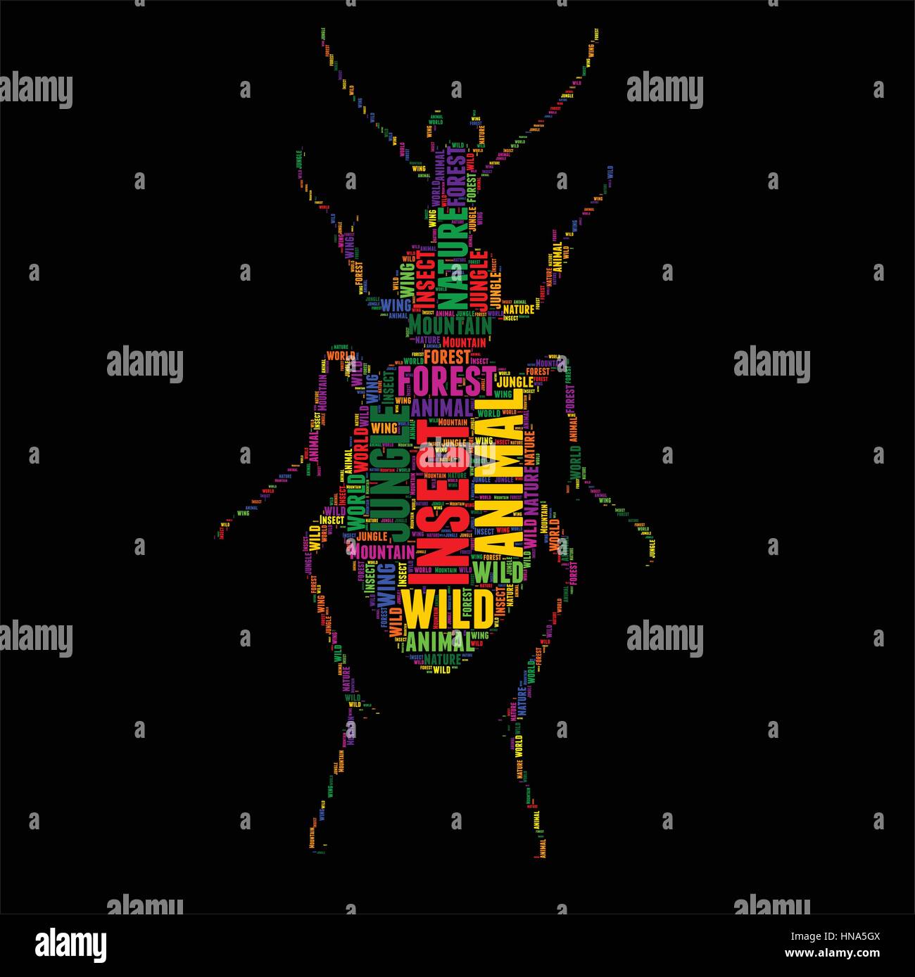 Insect Typography word cloud colorful Vector illustration Stock Vector ...