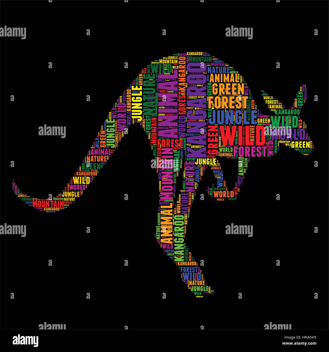 kangaroo Typography word cloud colorful Vector illustration Stock ...