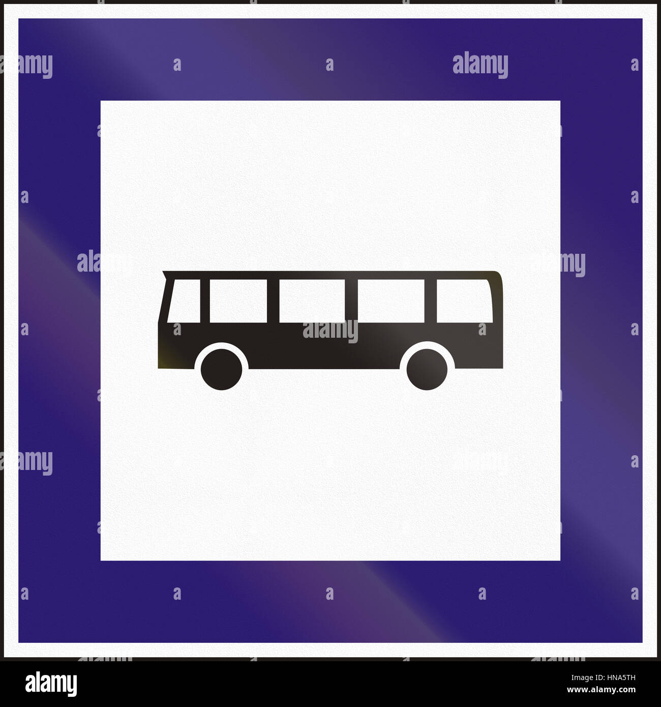 Road sign used in Hungary - Bus stop Stock Photo - Alamy