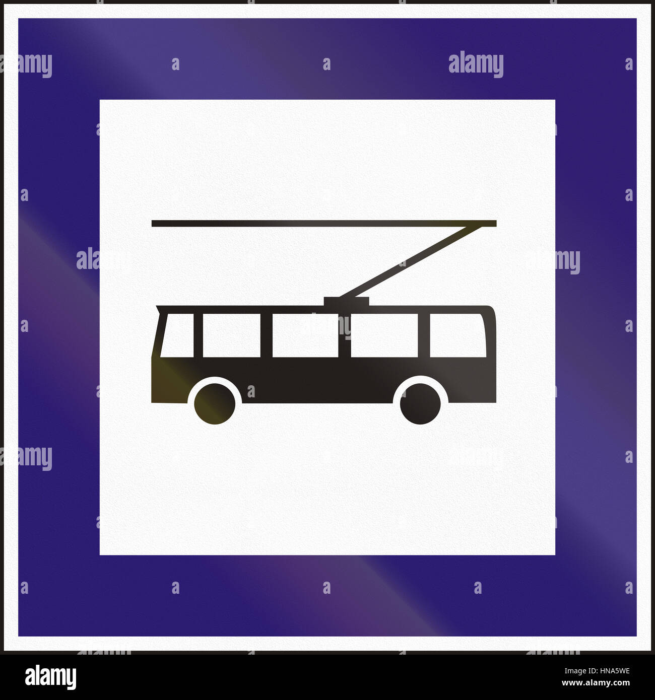 Road sign used in Hungary - Trolley bus stop Stock Photo - Alamy