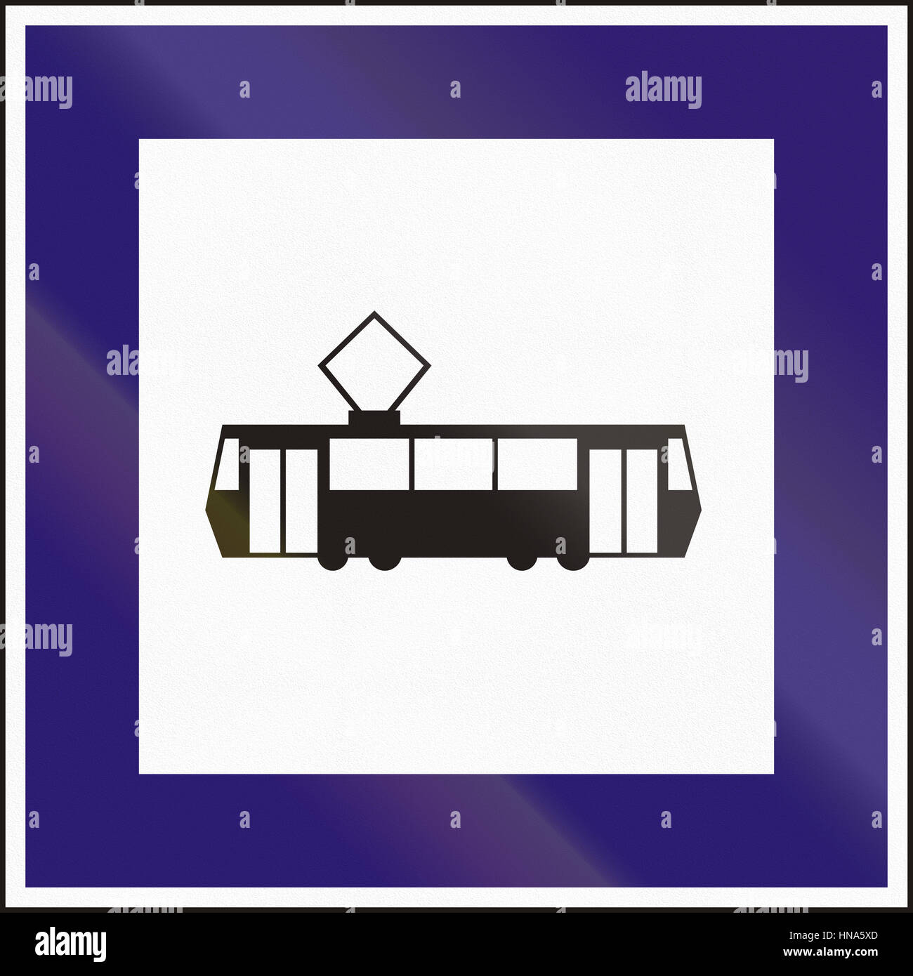 Road sign used in Hungary - Tram stop Stock Photo - Alamy