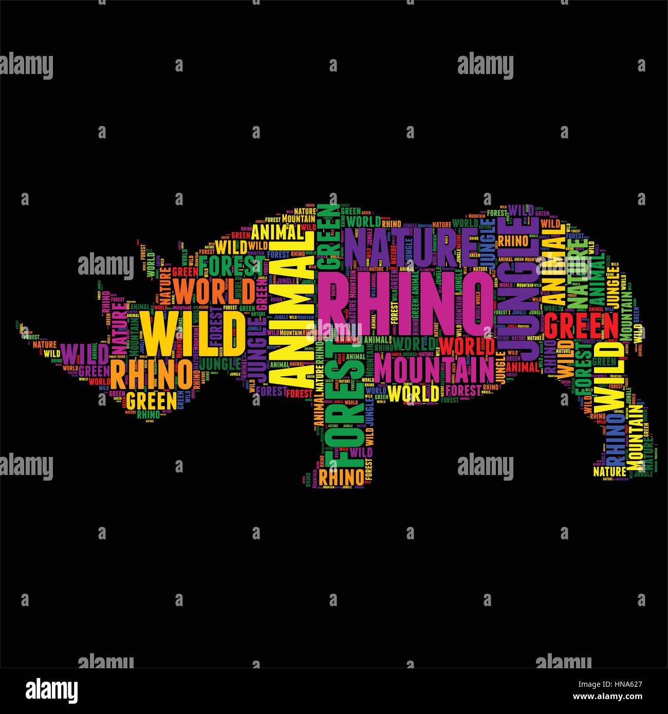 Rhino word Stock Vector Images - Alamy