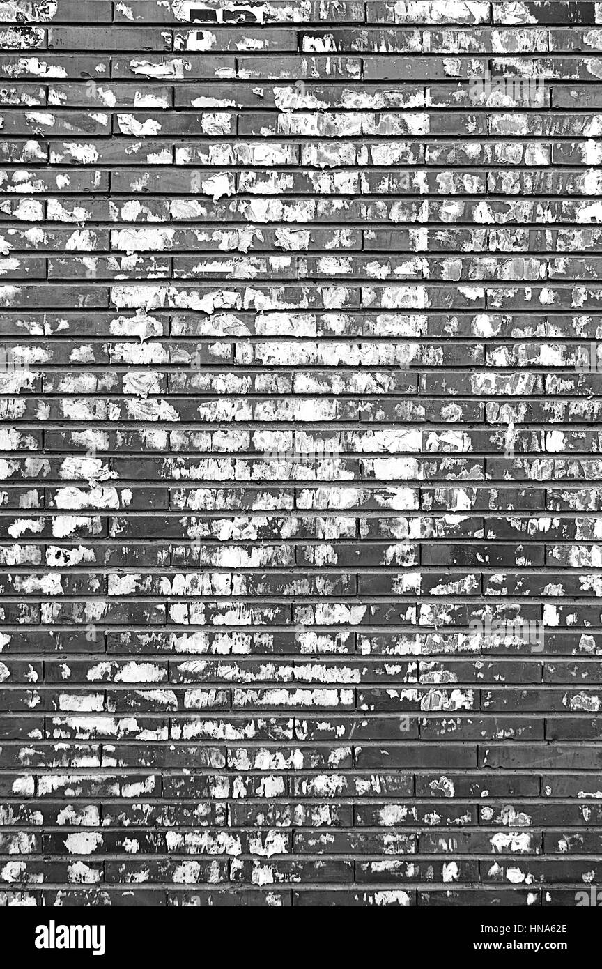 Stained brick wall, detail of a brick wall paper stained Stock Photo ...