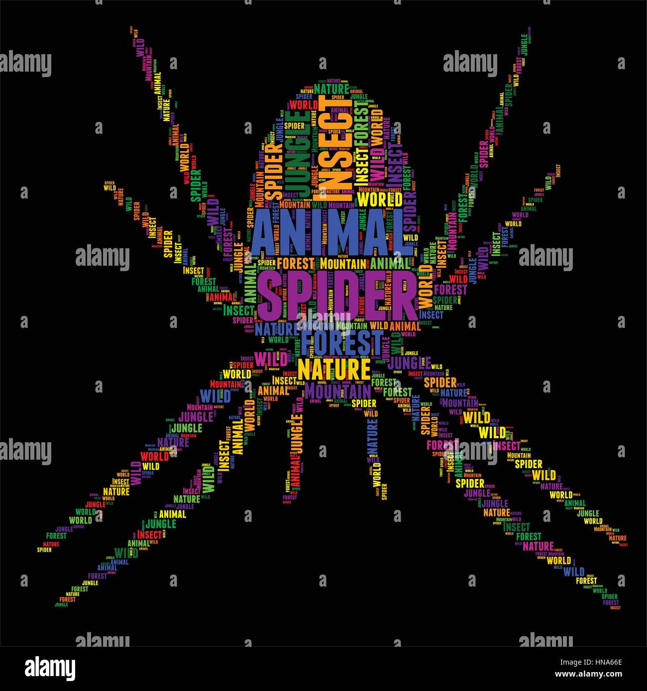 spider Typography word cloud colorful Vector illustration Stock Vector ...