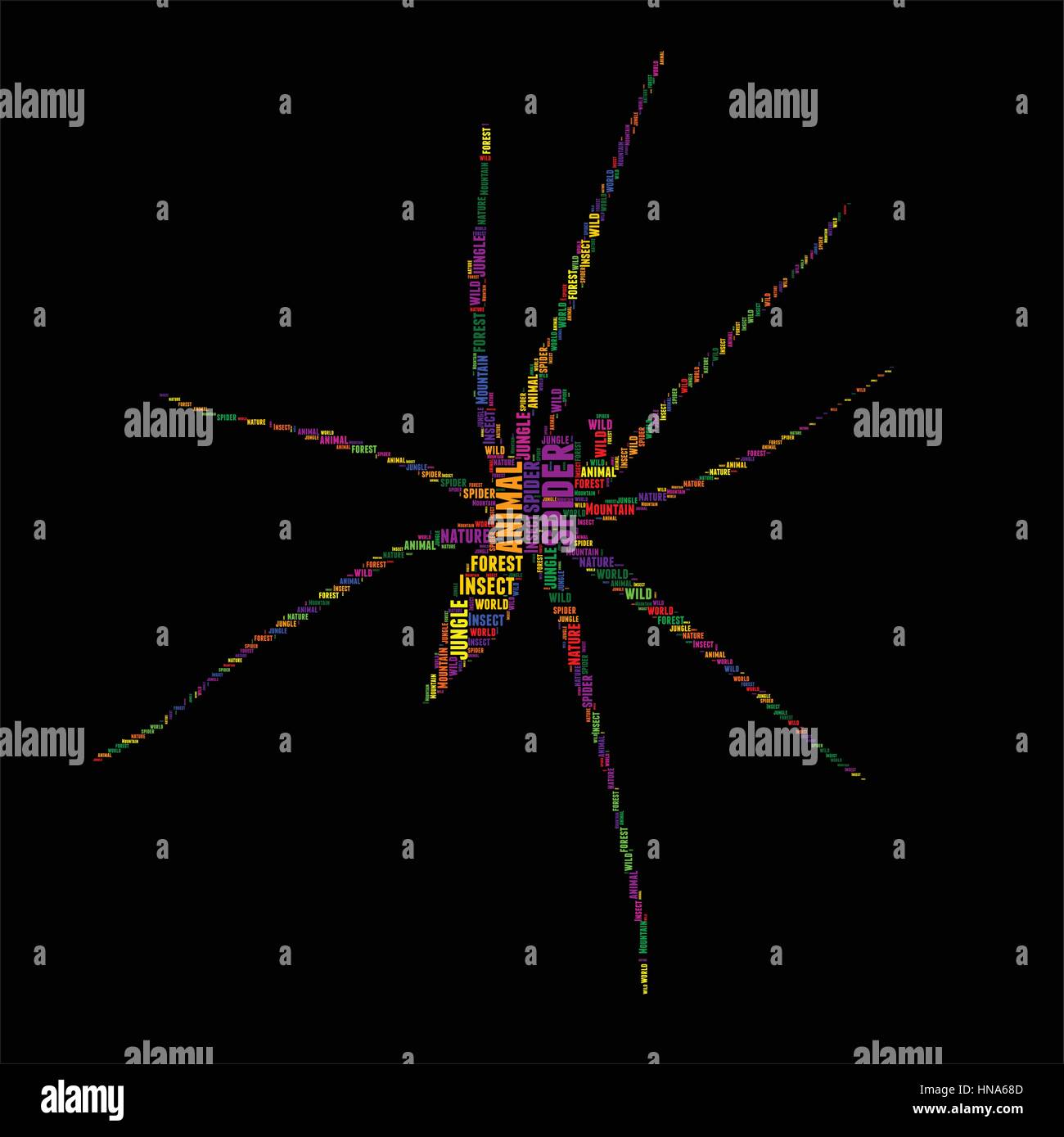 spider Typography word cloud colorful Vector illustration Stock Vector ...