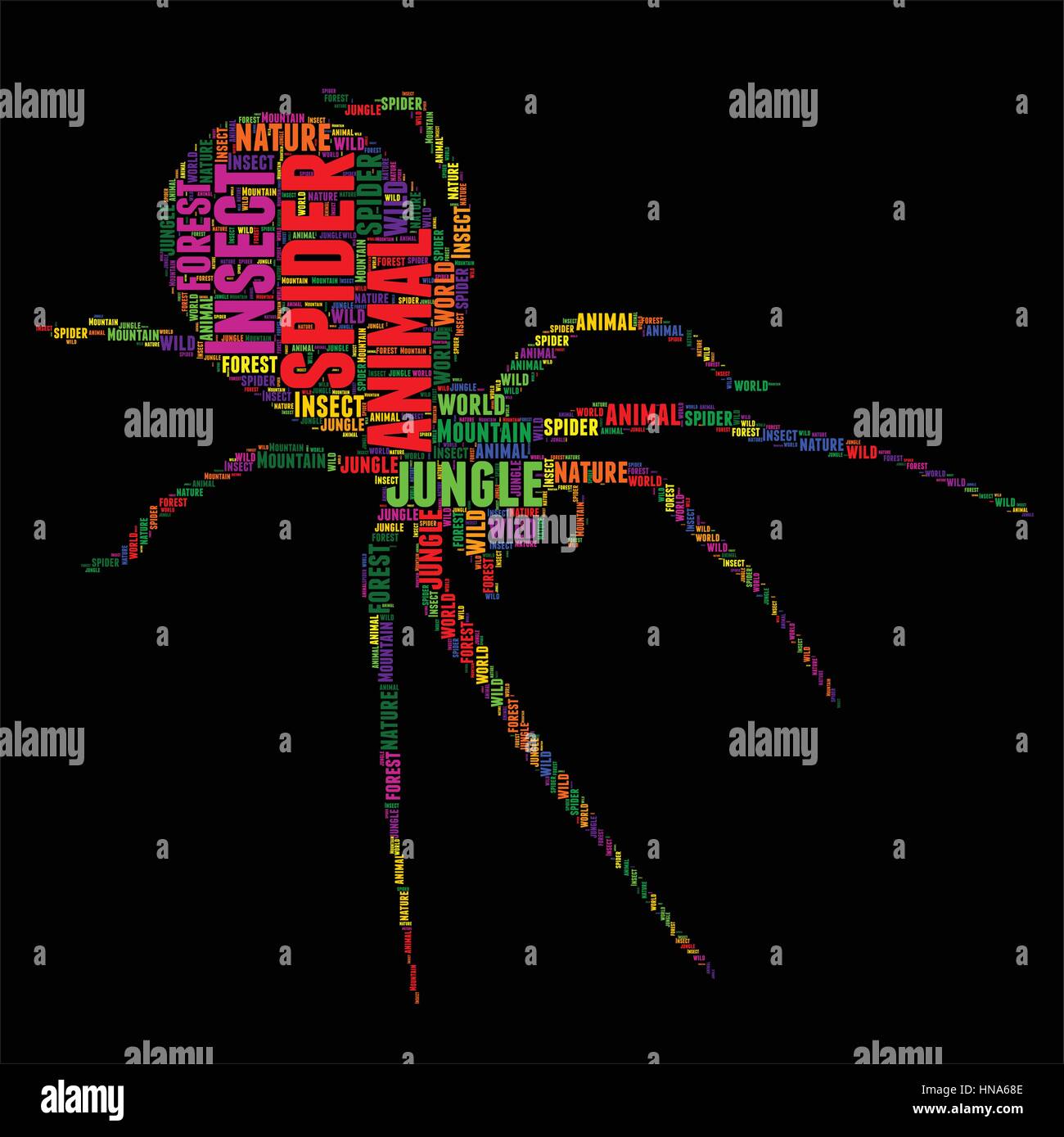 spider Typography word cloud colorful Vector illustration Stock Vector ...