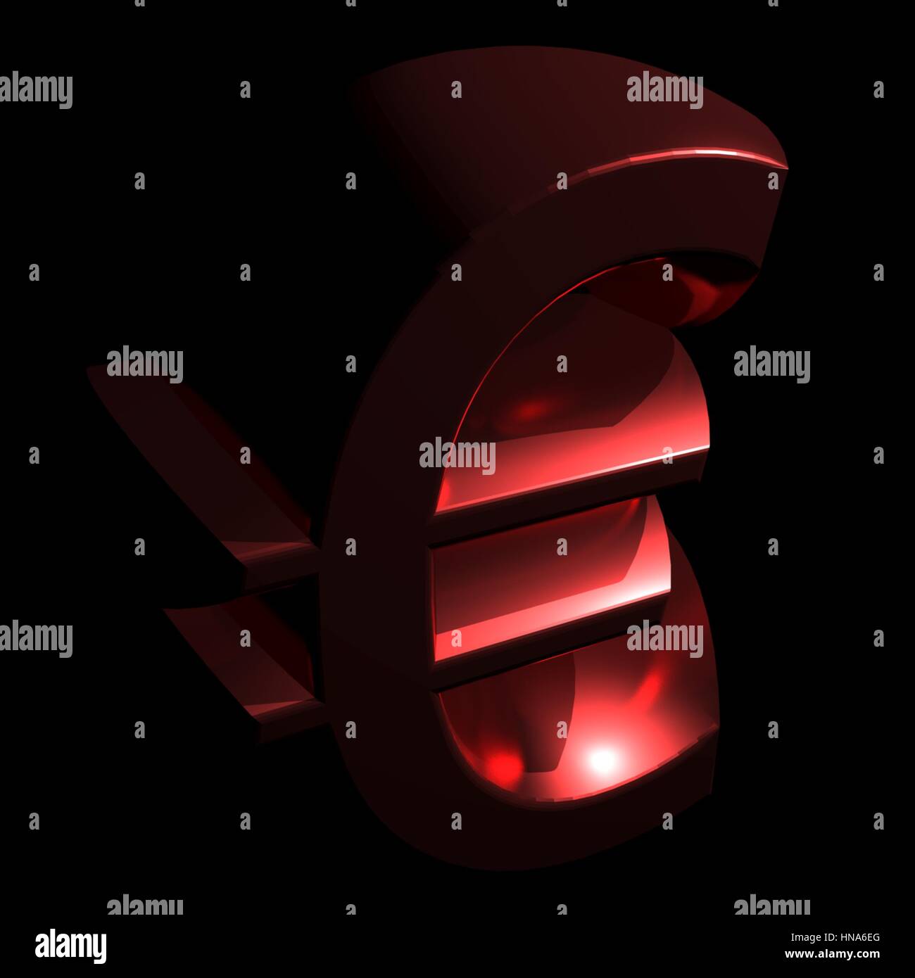 Euro symbol in red metal on black environment Stock Photo - Alamy