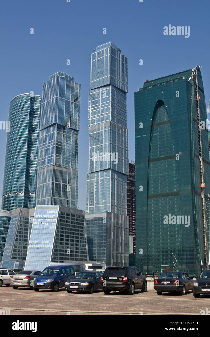 Moscow, high modern buildings in business centre Moscow-city Stock ...