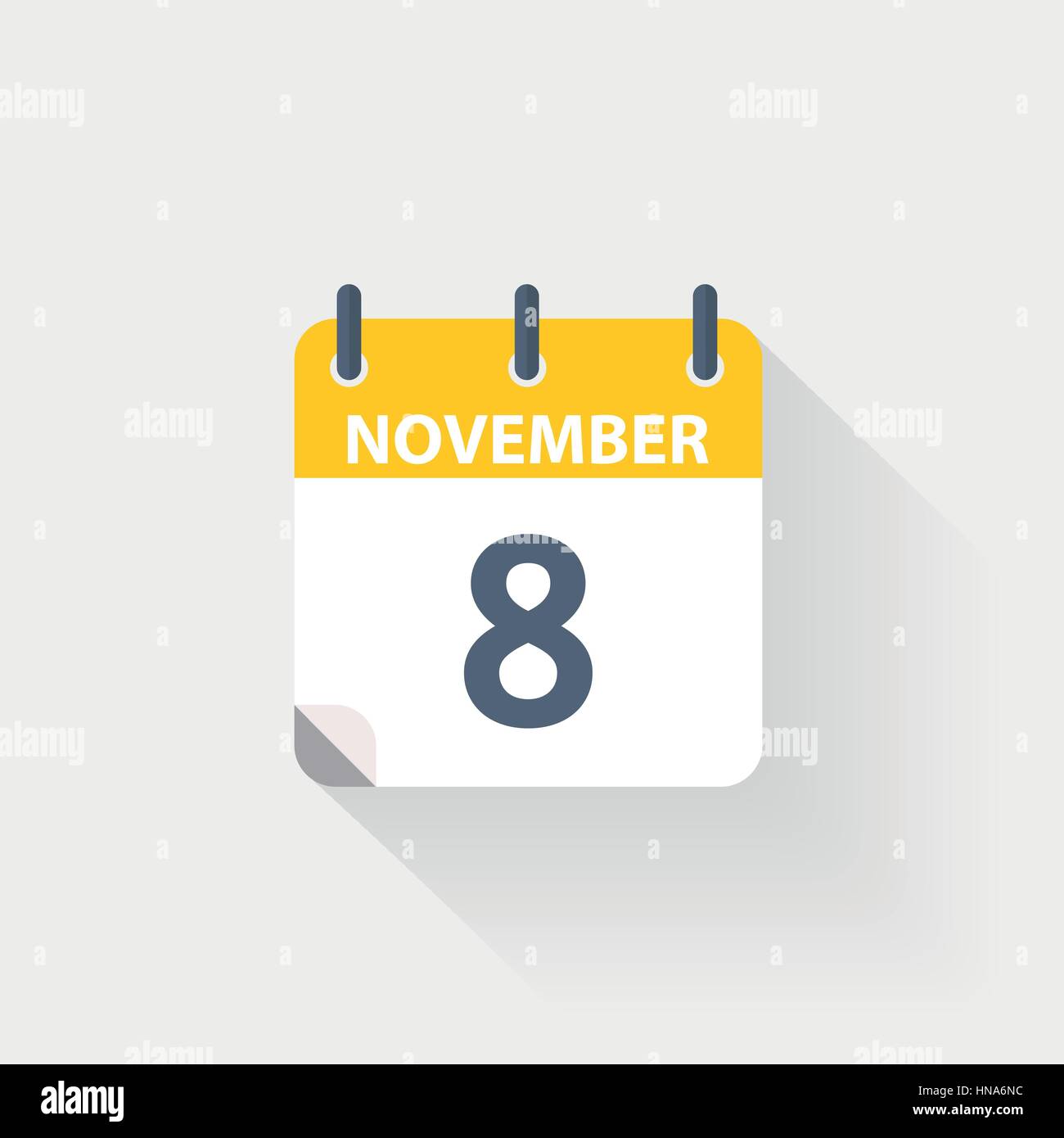 8 november calendar icon on grey background Stock Vector Image & Art ...