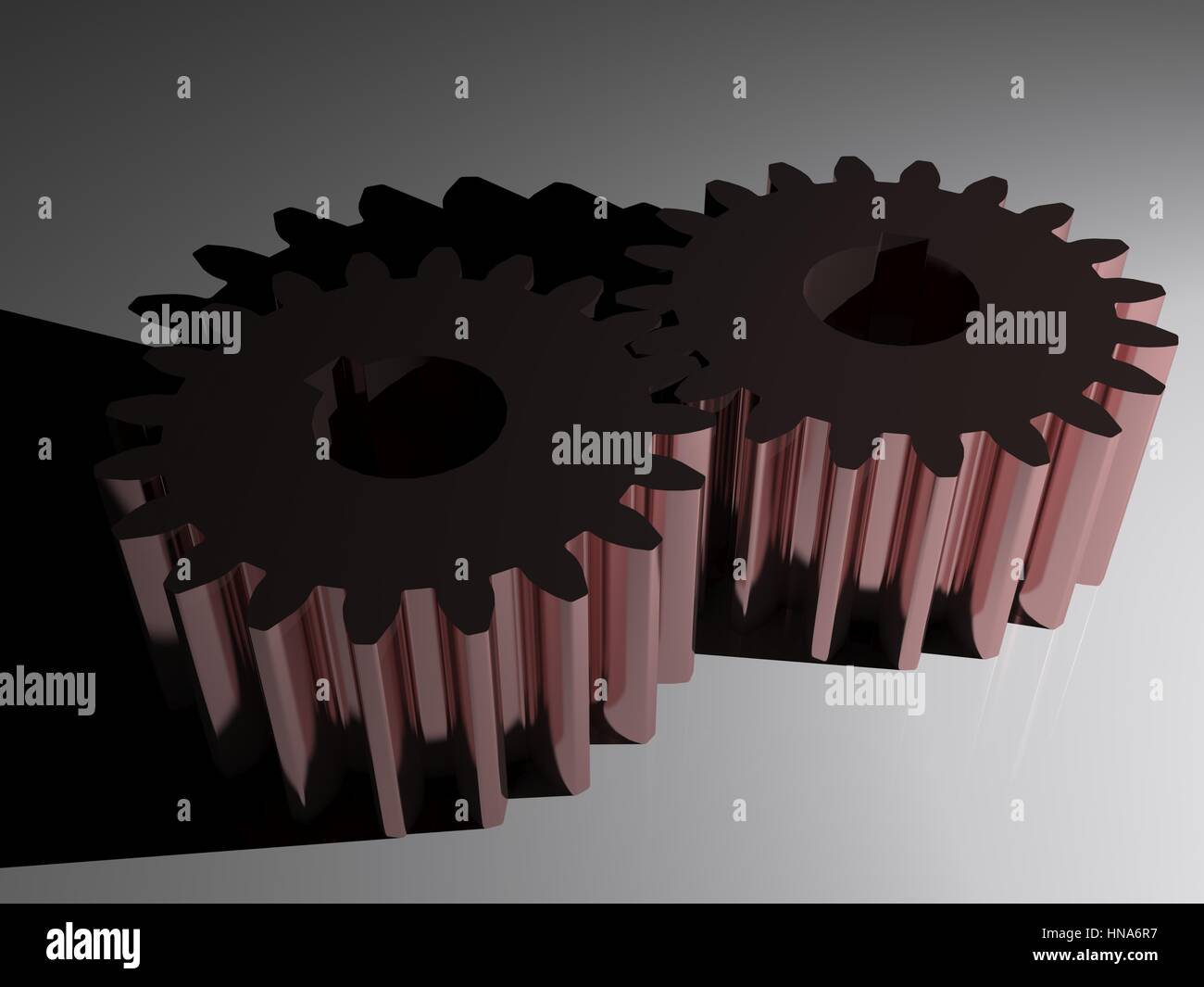 Mating gears in framing steel Stock Photo - Alamy