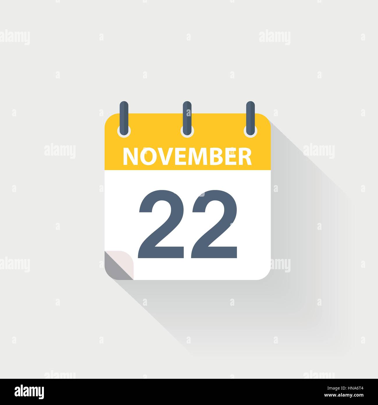22 november calendar icon on grey background Stock Vector Image & Art ...