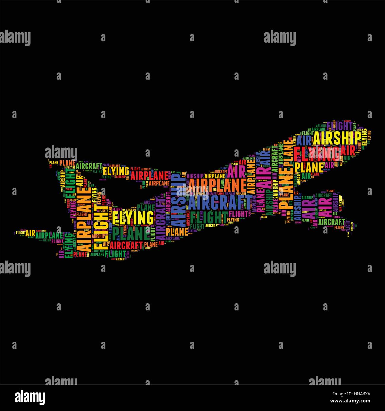 airplane Typography word cloud colorful Vector illustration Stock Vector Image & Art - Alamy
