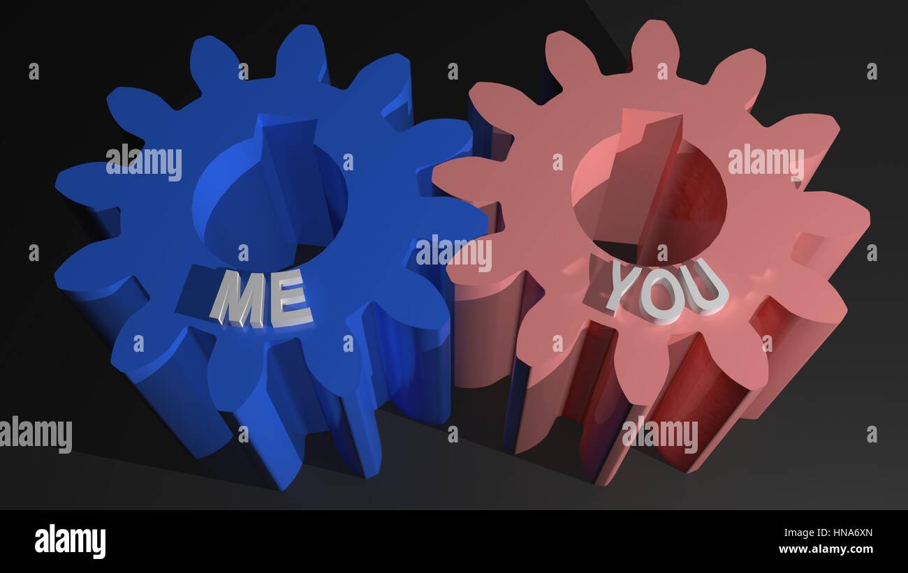 Me and You mating gears Stock Photo - Alamy