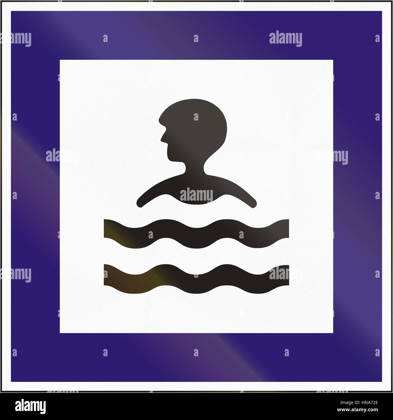 Road sign used in Hungary - Bathing Stock Photo - Alamy