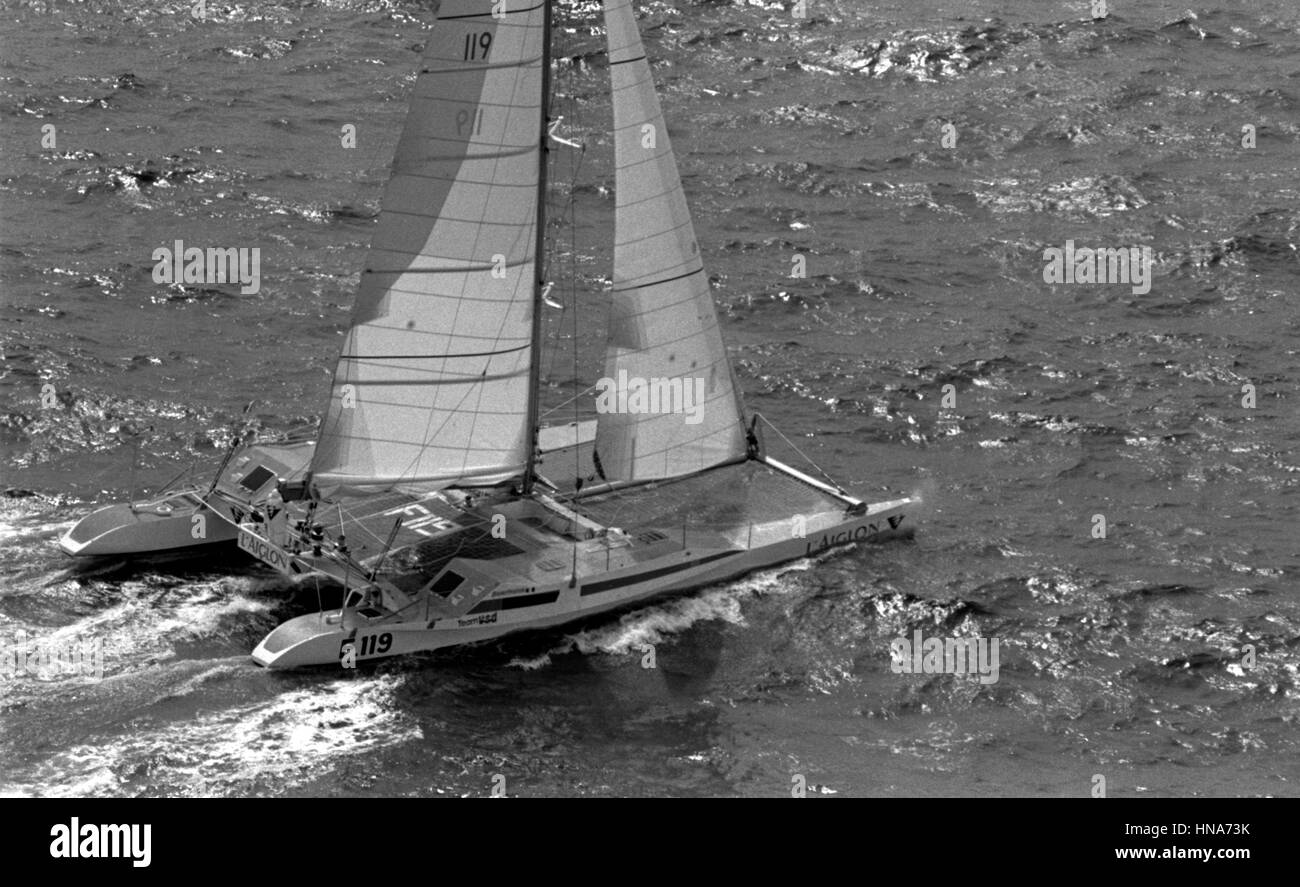 AJAXNETPHOTO. 2 JUNE,1984.PLYMOUTH, ENGLAND. -OSTAR RACE- CATAMARAN L ...