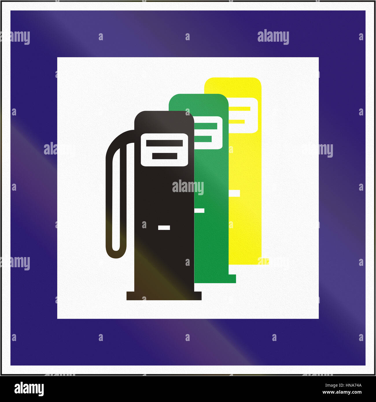 Road sign used in Hungary - Petrol station with unleaded petrol and LPG ...