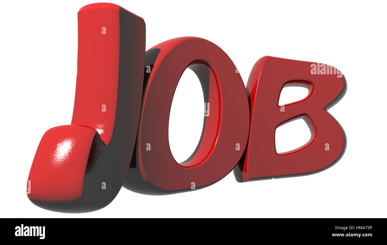 JOB written with 3D red letters on white background Stock Photo - Alamy