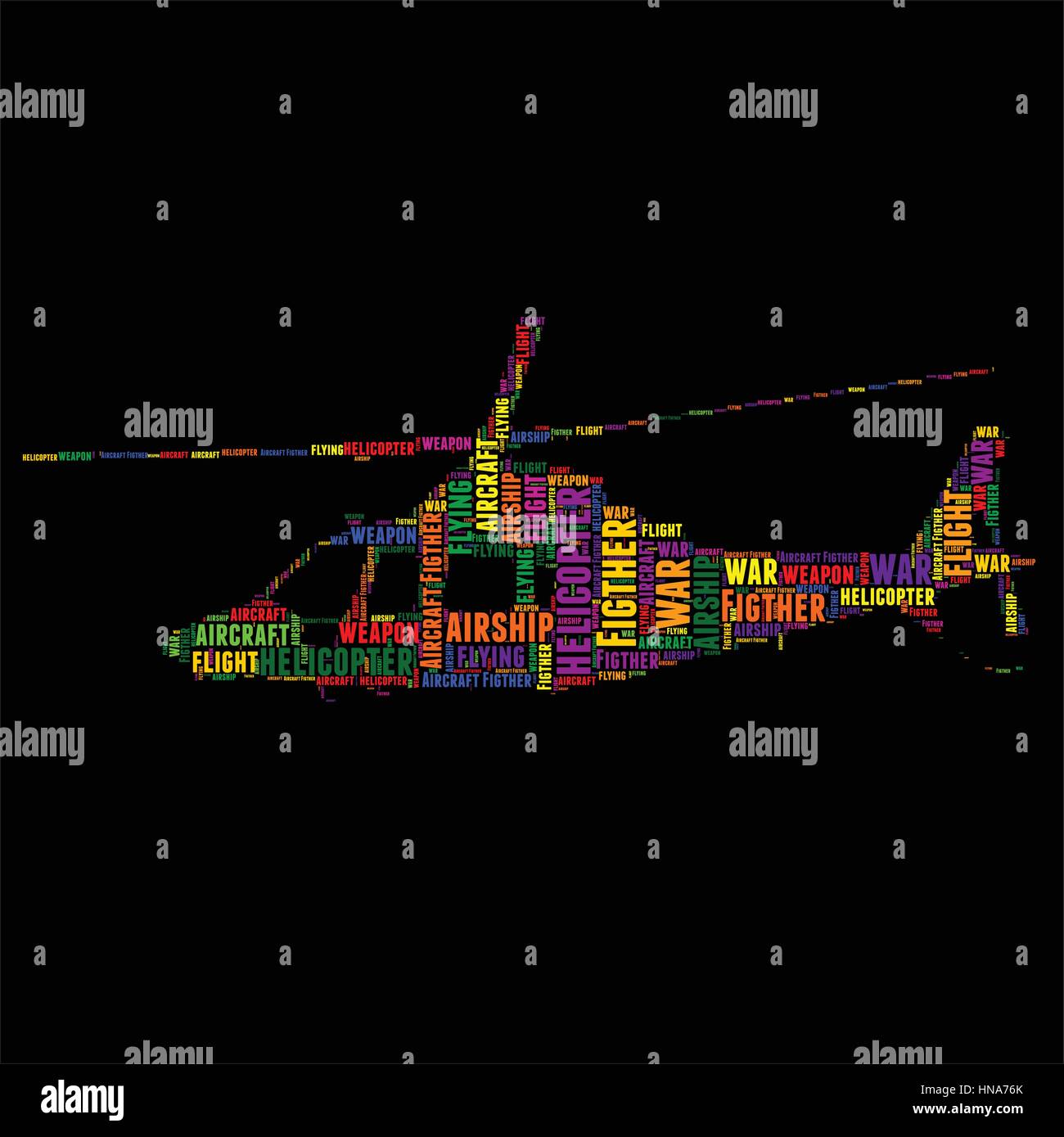 helicopter Typography word cloud colorful Vector illustration Stock ...