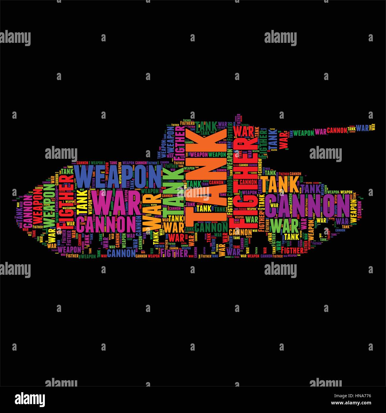 tank Typography word cloud colorful Vector illustration Stock Vector ...