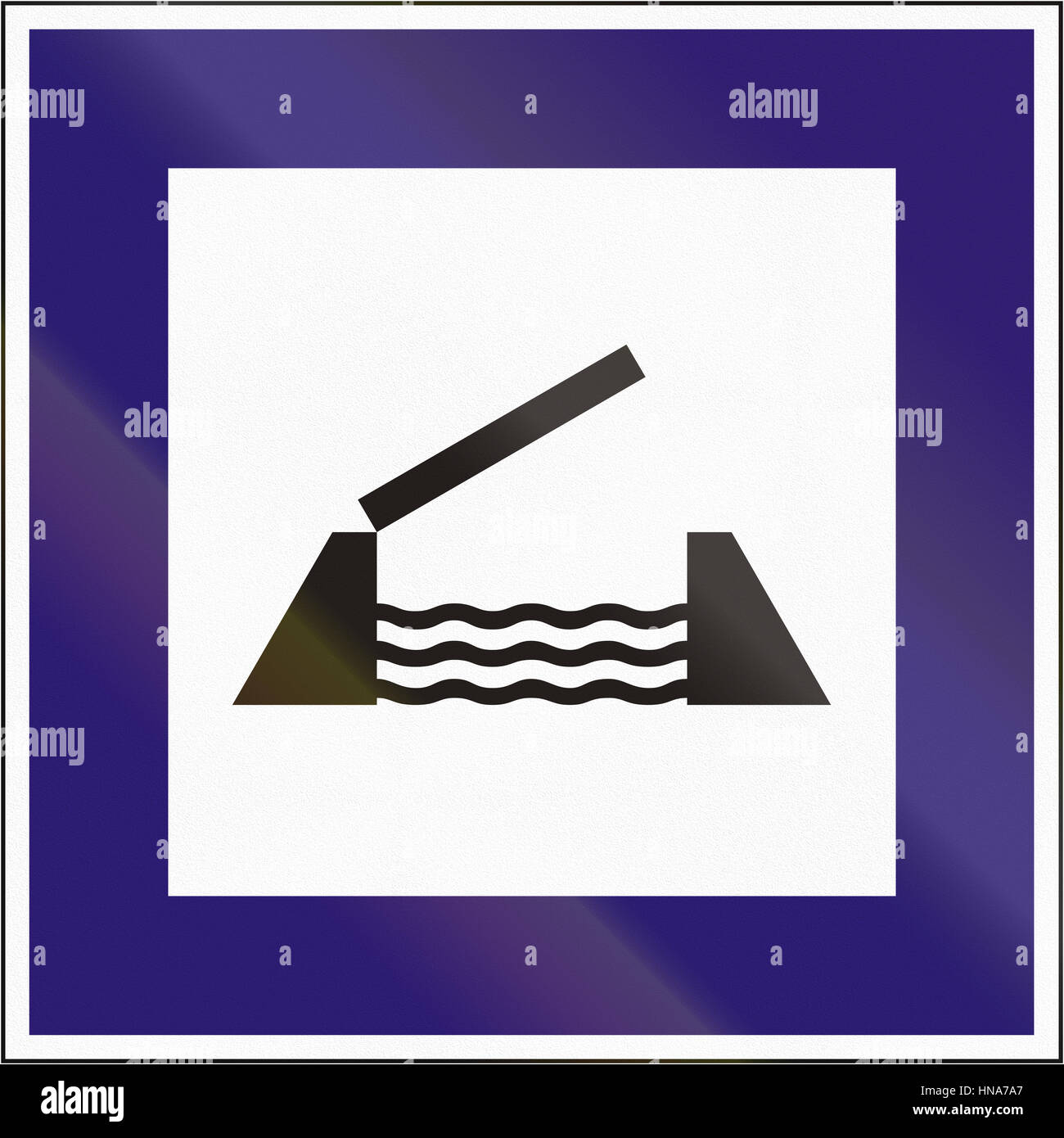 Hungarian road sign - Opening or swing bridge ahead Stock Photo - Alamy