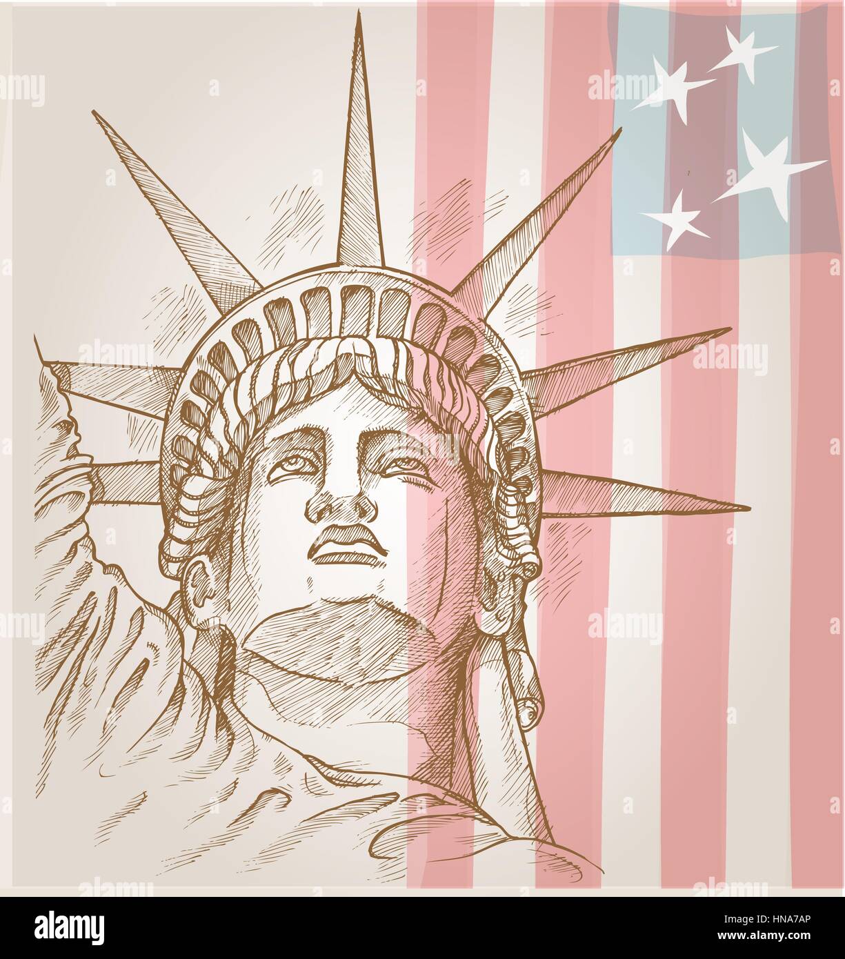 Statue Of Liberty Face Vector