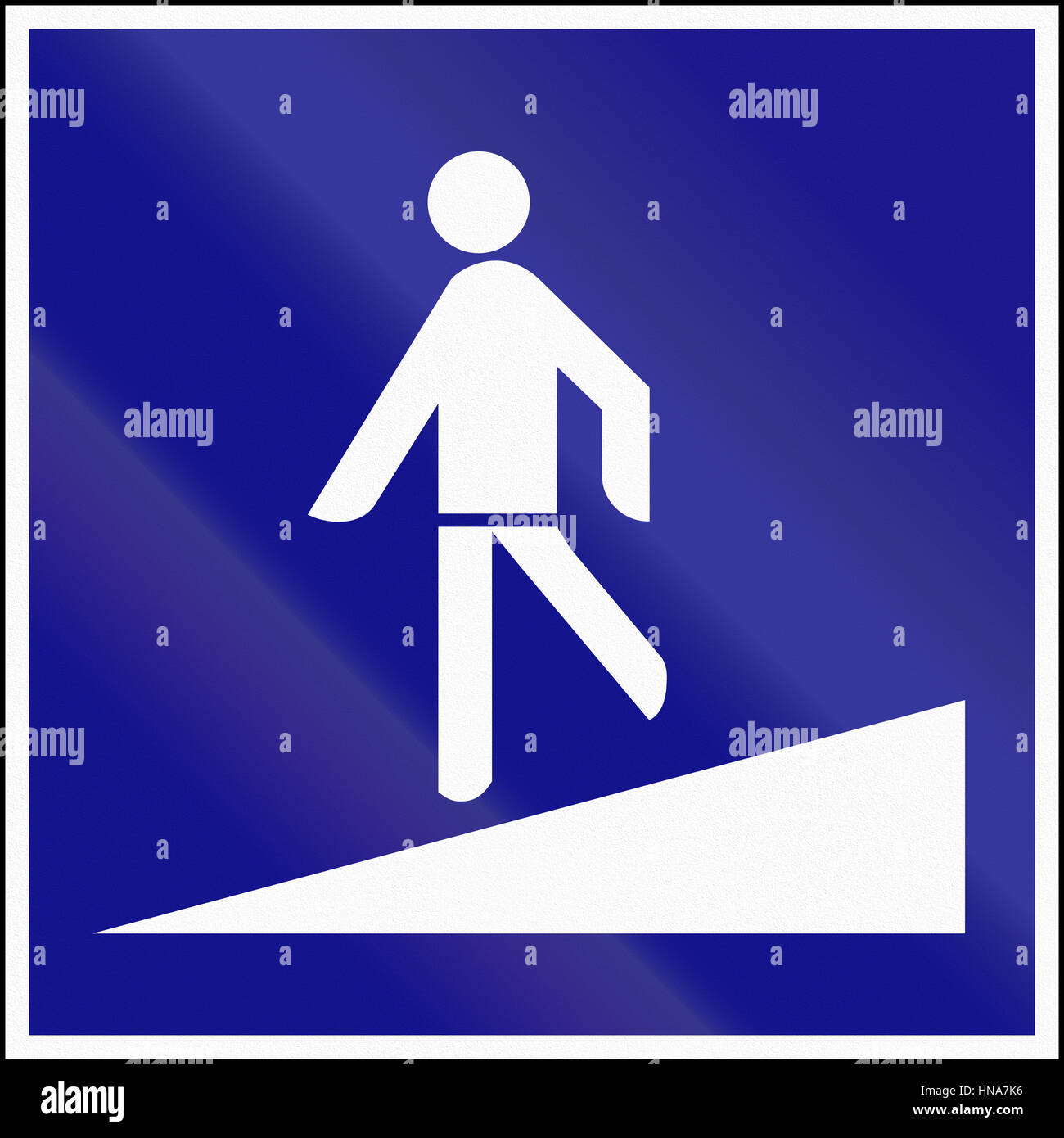 Road sign used in Hungary - Pedestrian underpass with ramp Stock Photo ...