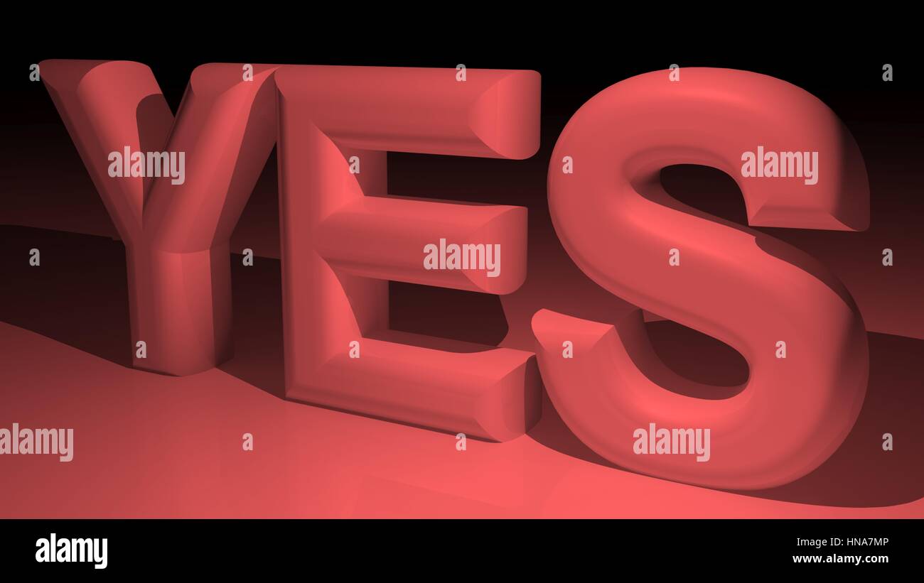 YES write in red Stock Photo - Alamy