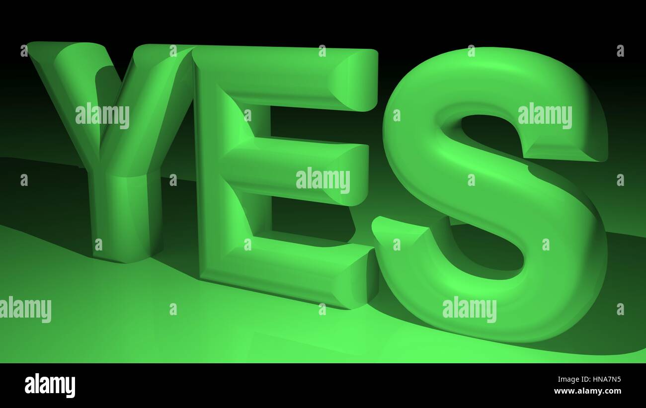 YES write in green Stock Photo - Alamy