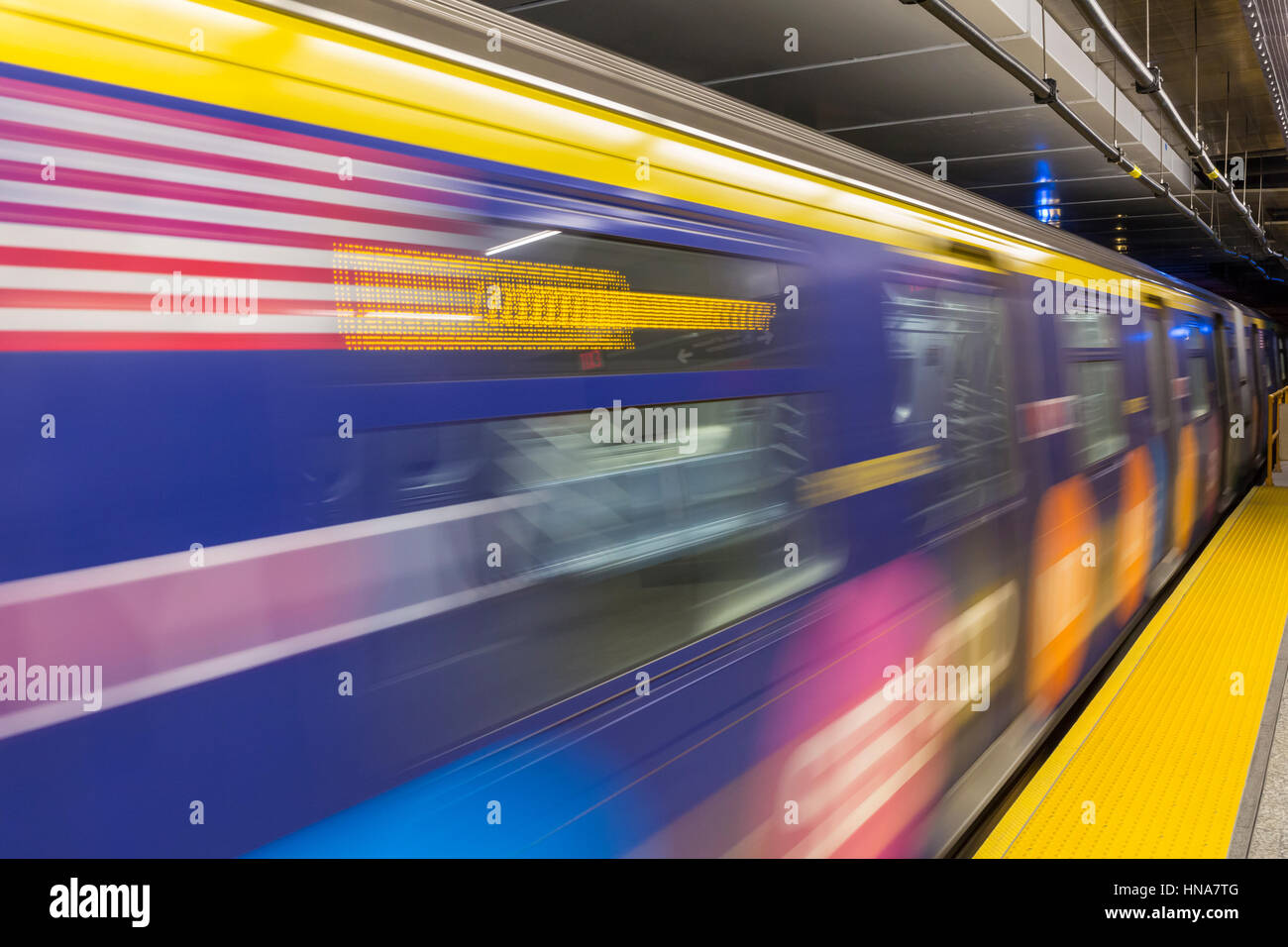February 5, 2017: A colorful Second Avenue train arriving at the new ...
