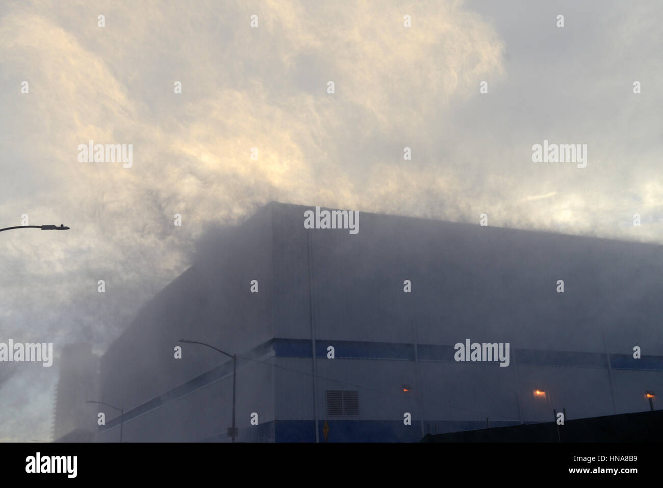 Snow drift off building, Williamsburg, Brooklyn, NYC Stock Photo - Alamy