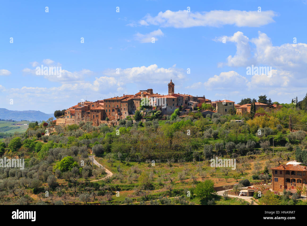 Castelmuzio charming town hilltop in the Tuscan countryside in Italy ...