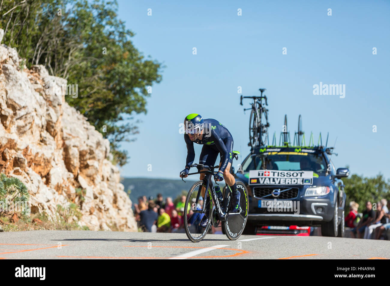 Col du Serre de Tourre,France - July 15,2016: The Spanish cyclist ...