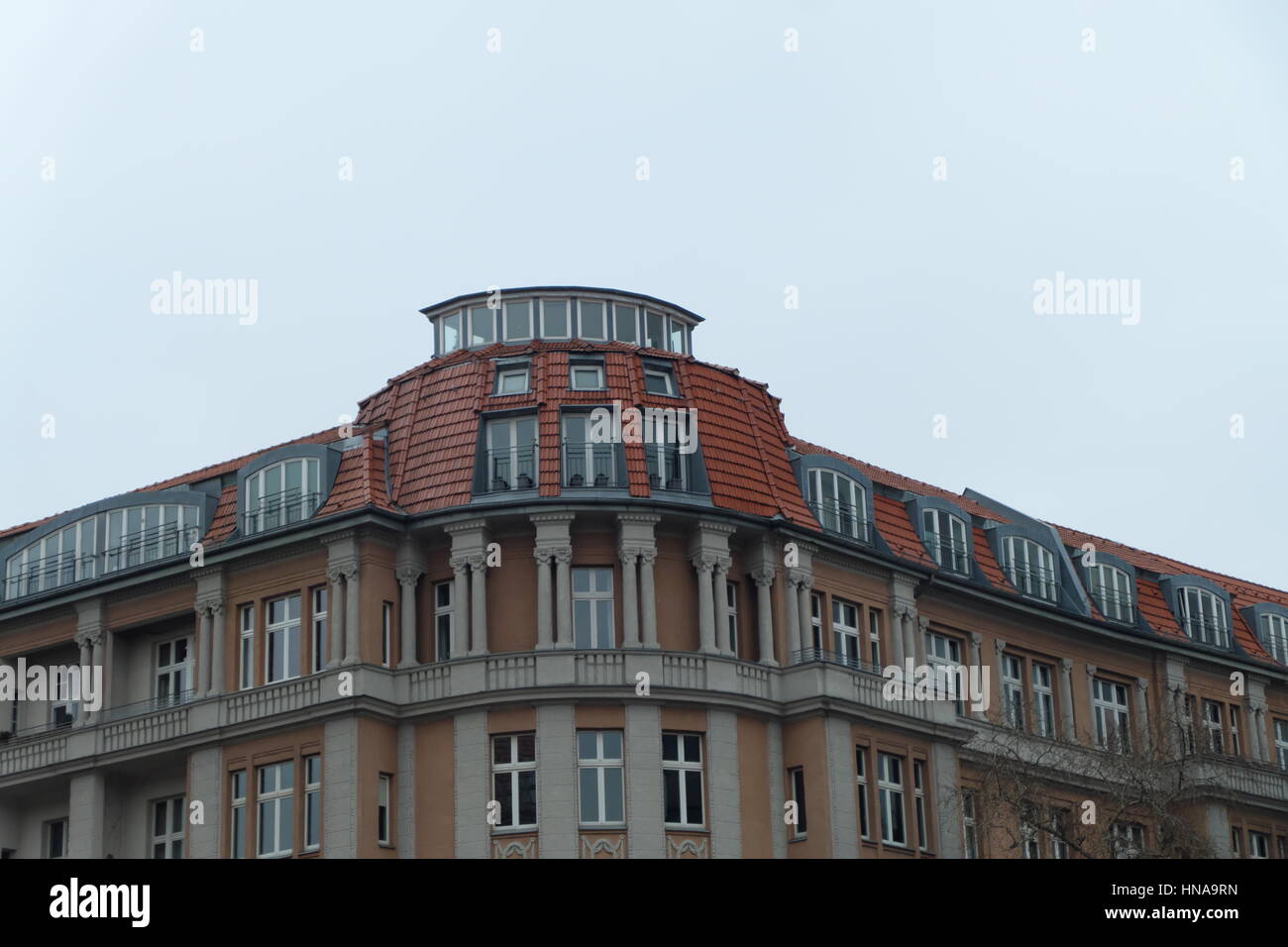 Apartment House with turret, Kaiserdamm, Charlottenburg, Berlin. Attic ...