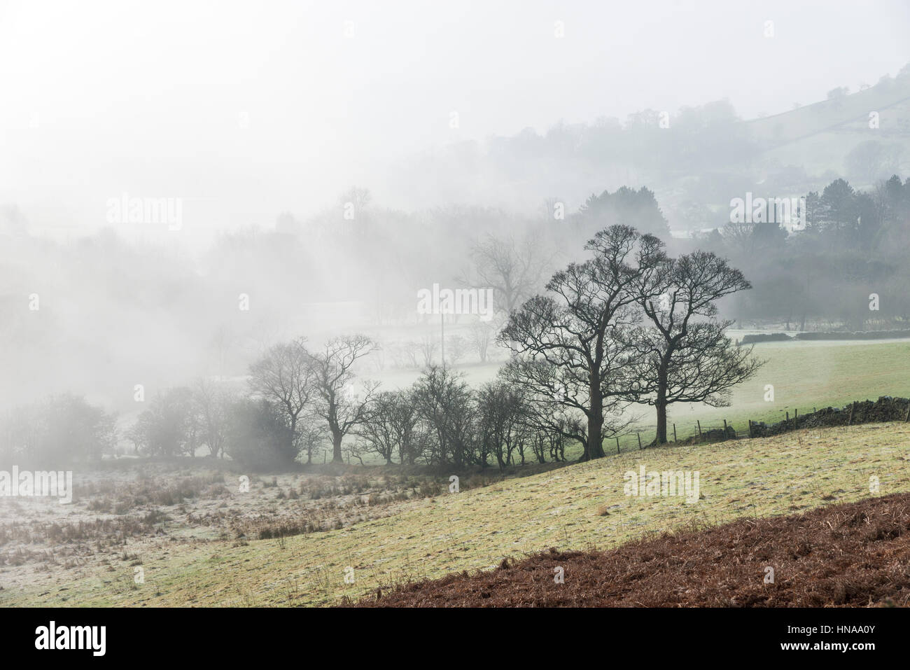 Misty morning english landscape hi-res stock photography and images - Alamy