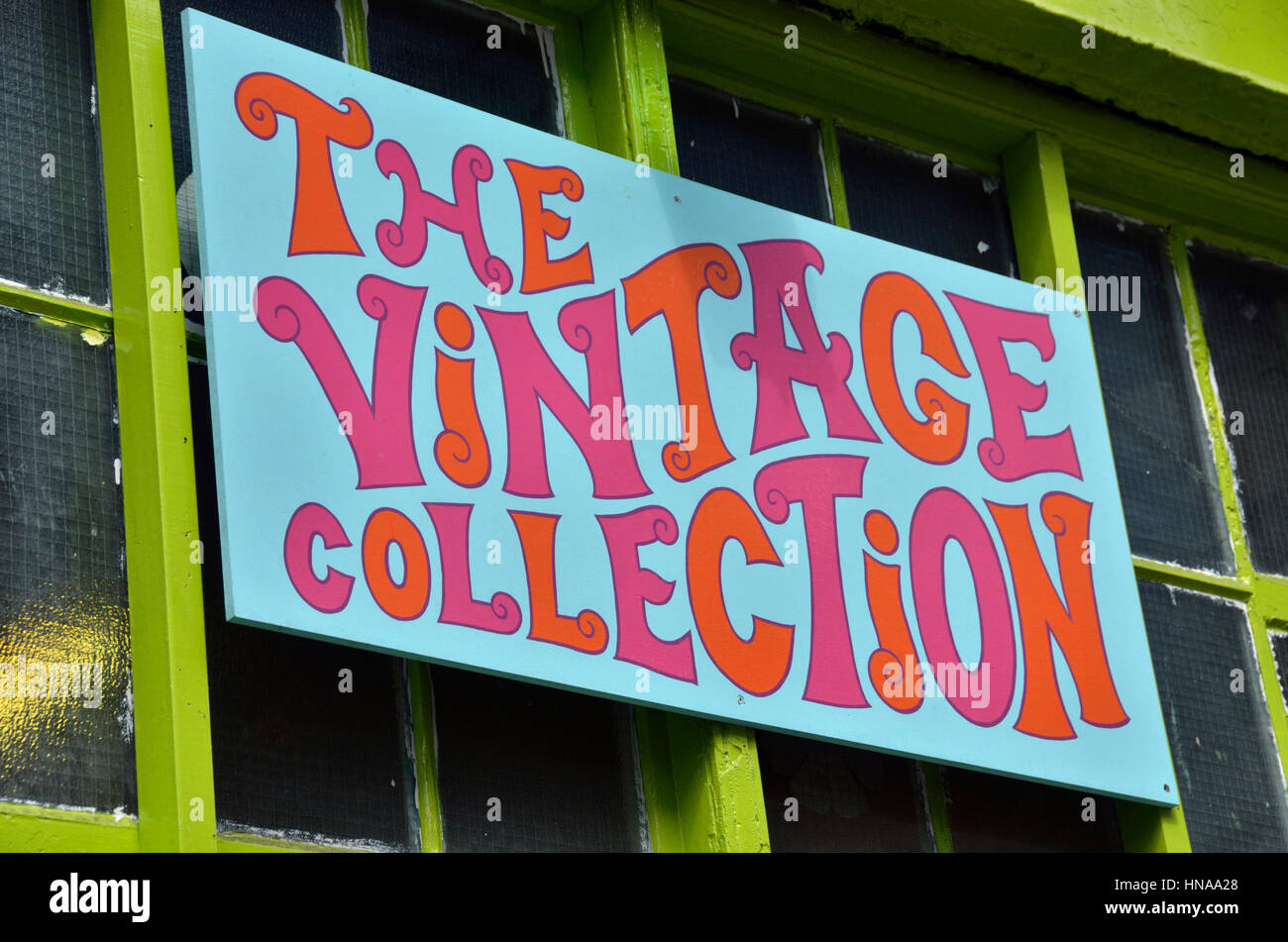 ’Vintage Collection’ fashion store sign, London, UK Stock Photo - Alamy